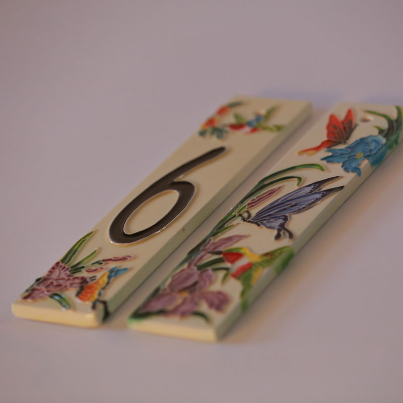 Unique Lovely House number tile 2-8inch